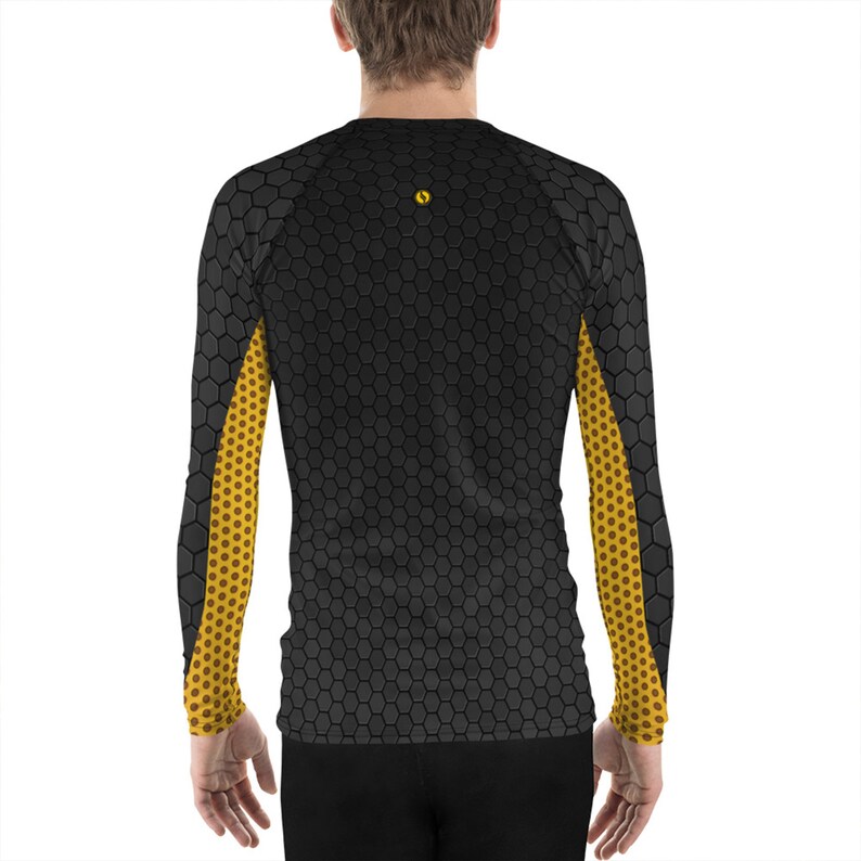 Mens Long Sleeve Rash Guard Honeycomb Pattern Print - Etsy