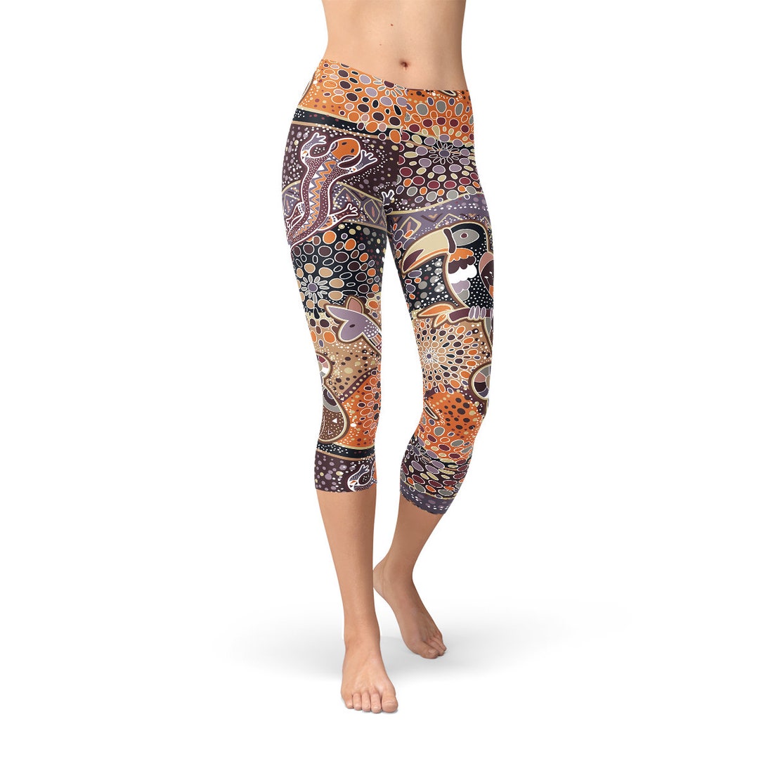 Dreamtime Capri Leggings, Aboriginal Capris, Aboriginal Printed Capris ...