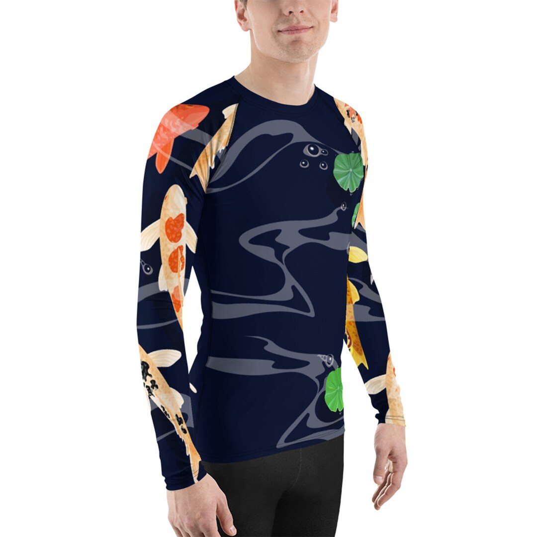 Koi Fish Mens Rash Guard - All Over Print School of Fish in the Pond on ...