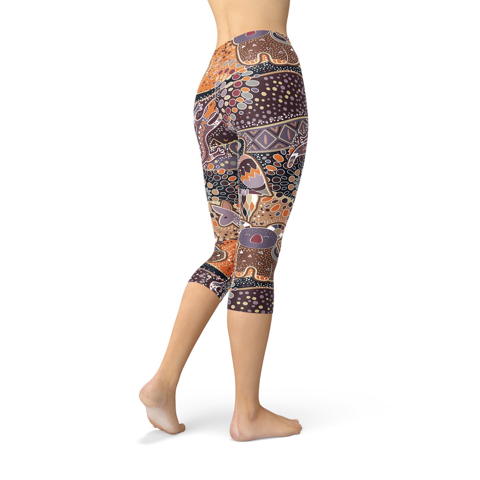 Dreamtime Capri Leggings, Aboriginal Capris, Aboriginal Printed Capris ...