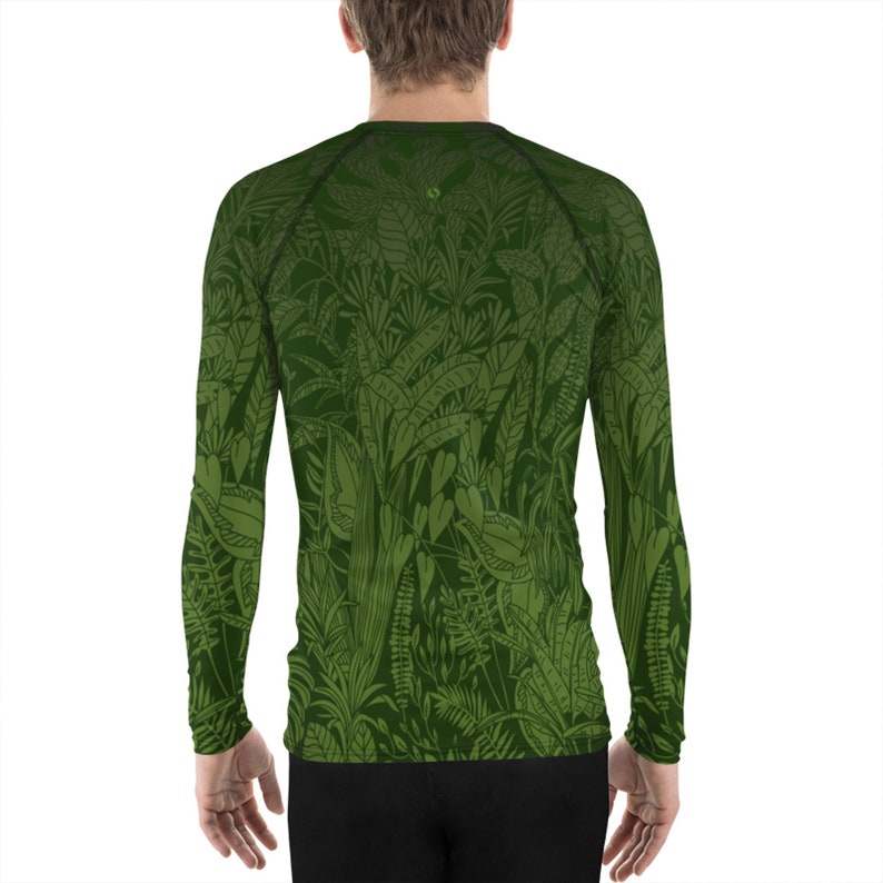 Mens Rash Guard Green Tropical Jungle Print Long Sleeve | Etsy
