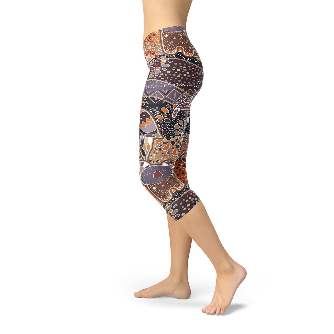 Dreamtime Capri Leggings, Aboriginal Capris, Aboriginal Printed Capris ...