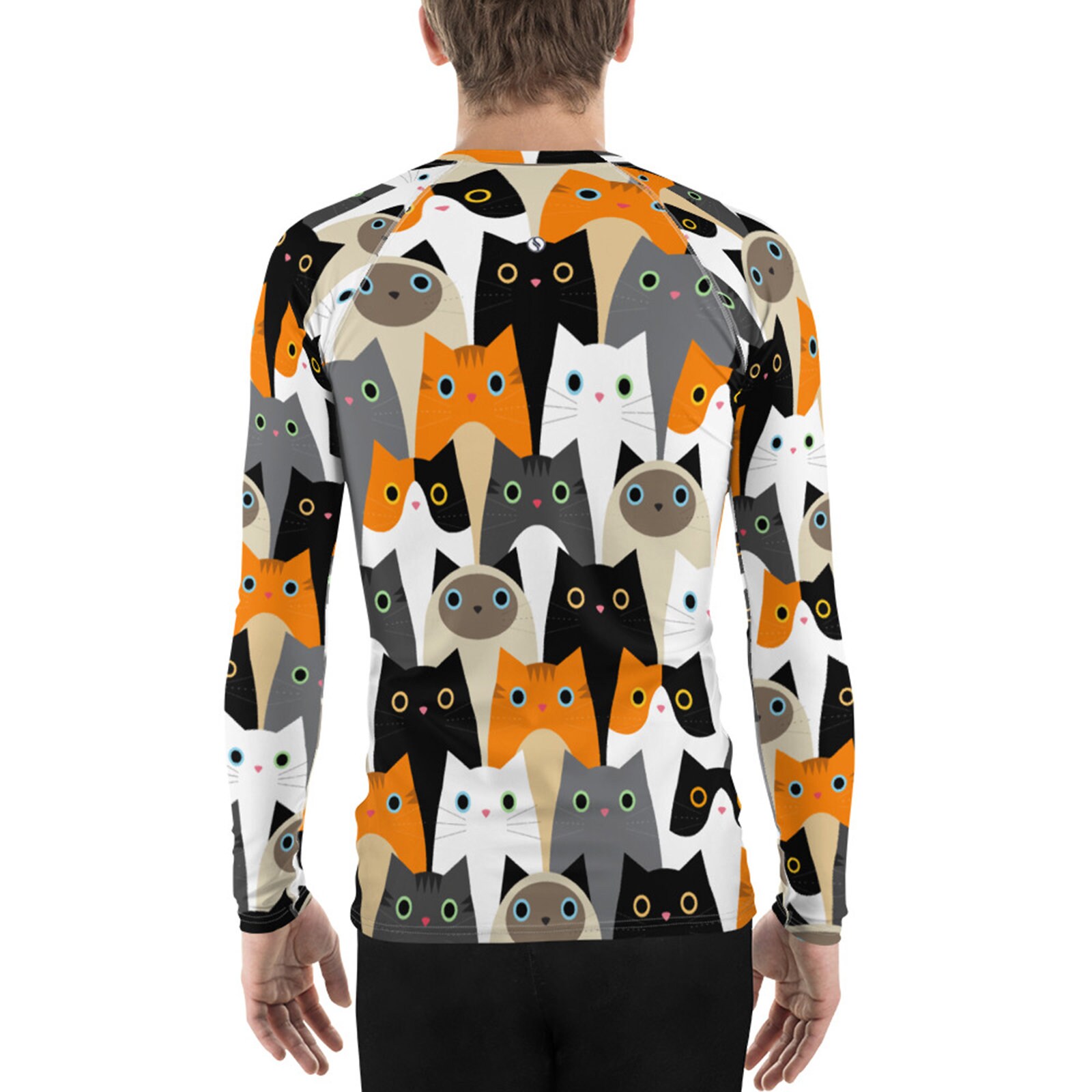 Cat Rash Guard for Men Long Sleeve Mens Rashguard With Cats - Etsy