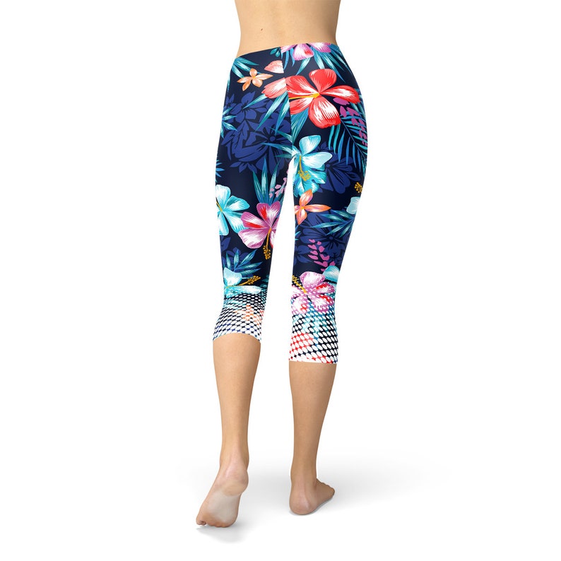 Hawaii Hibiscus Capri Leggings – Surf Yoga Tights, Activewear - Etsy
