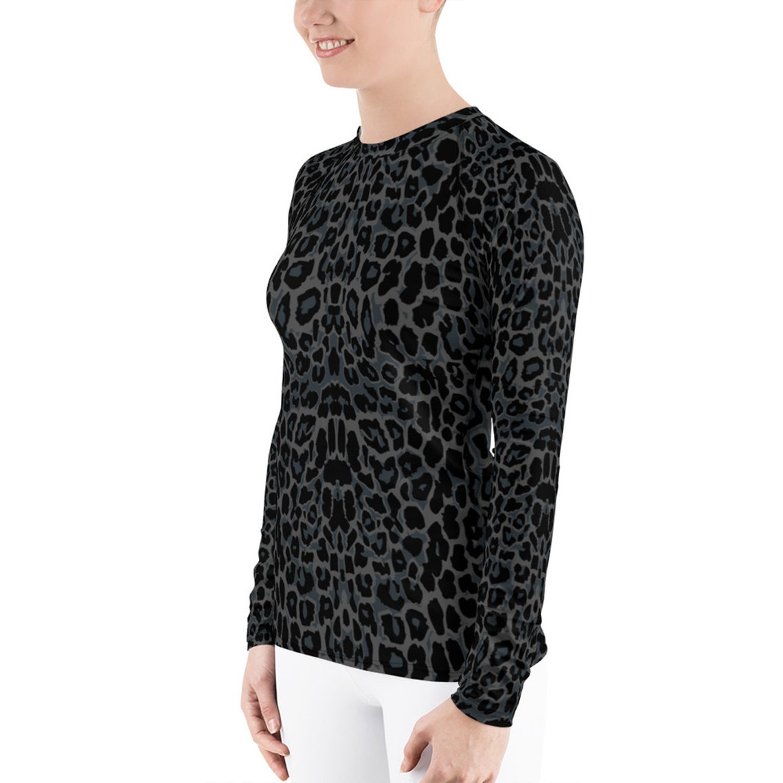 Black Leopard Spots Rash Guard for Women Womens Black - Etsy