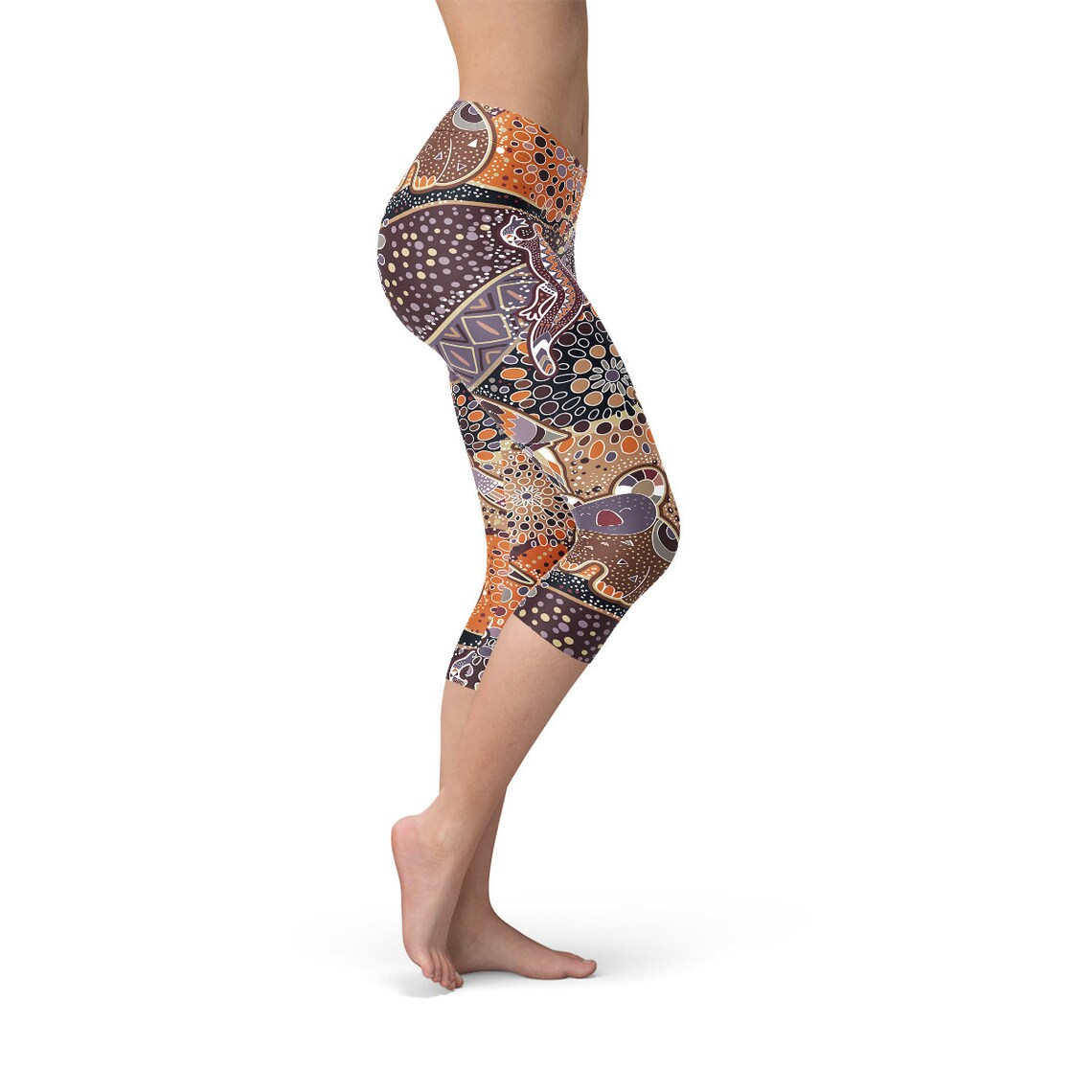 Dreamtime Capri Leggings, Aboriginal Capris, Aboriginal Printed Capris ...