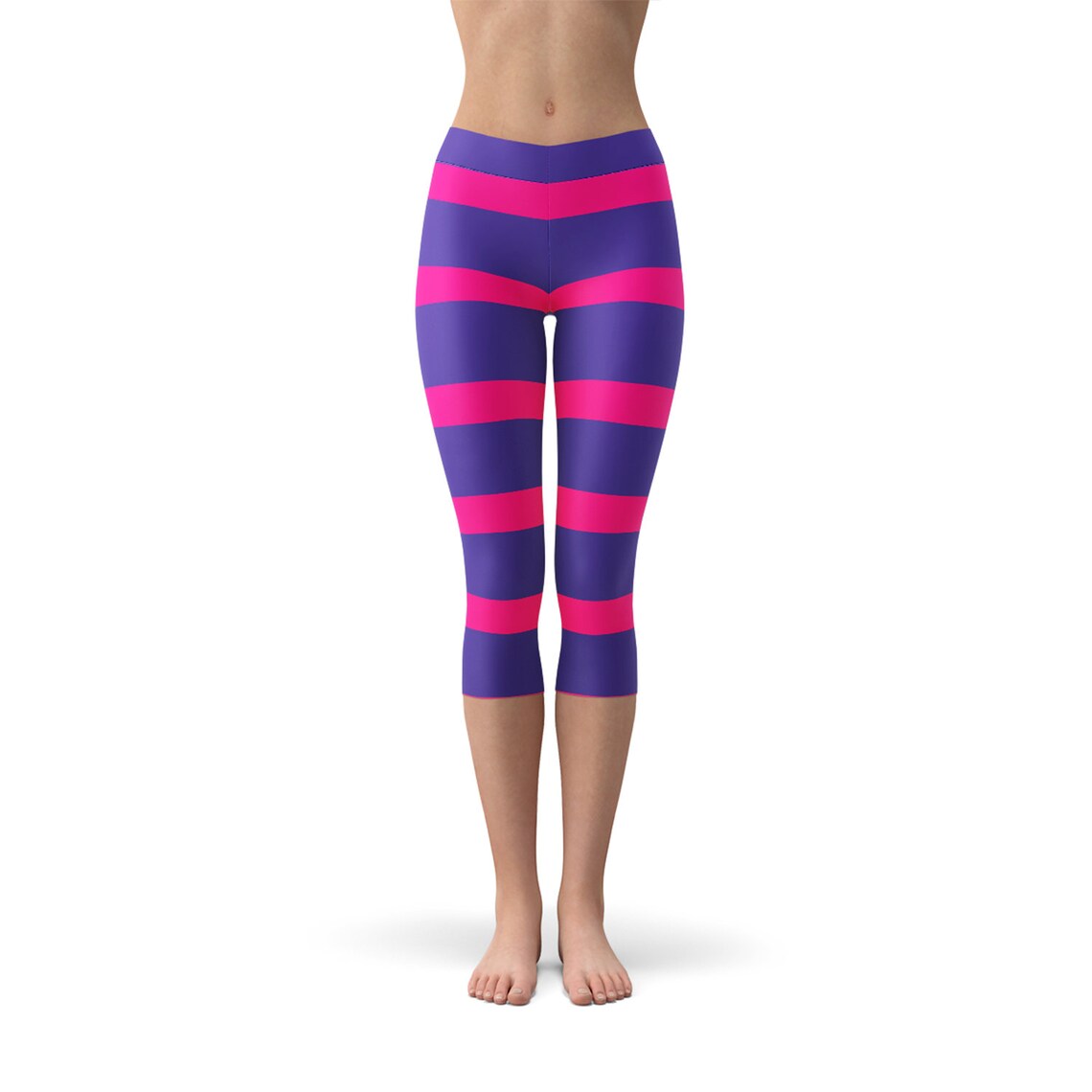 Pink and Purple Striped Capris for Women Inspired Cheshire - Etsy