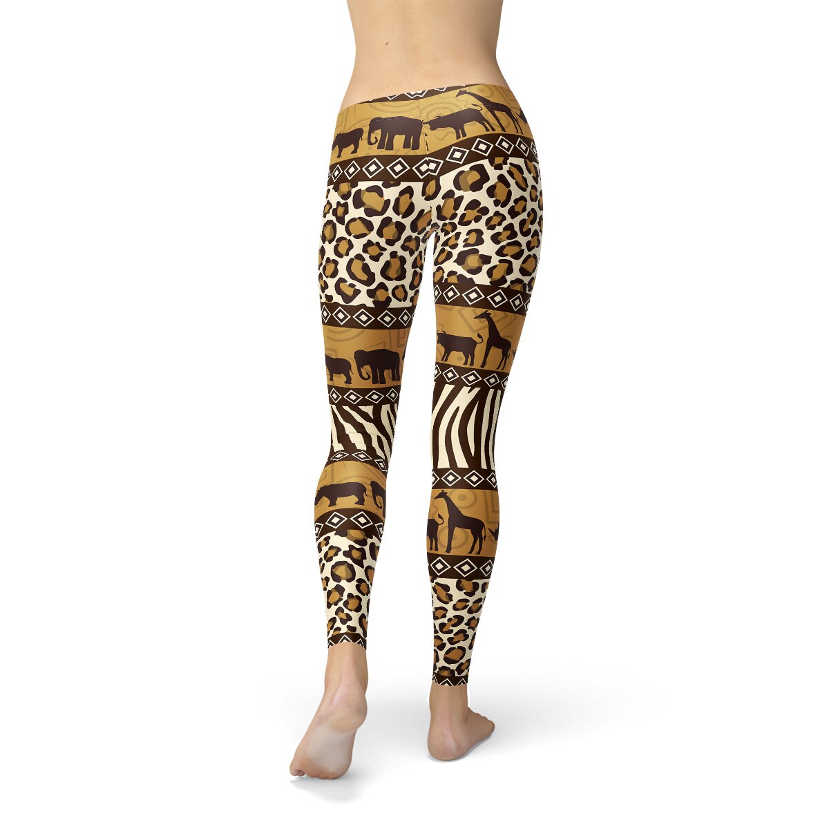 African Animal Print Leggings, Safari Style Yoga Pants - Etsy