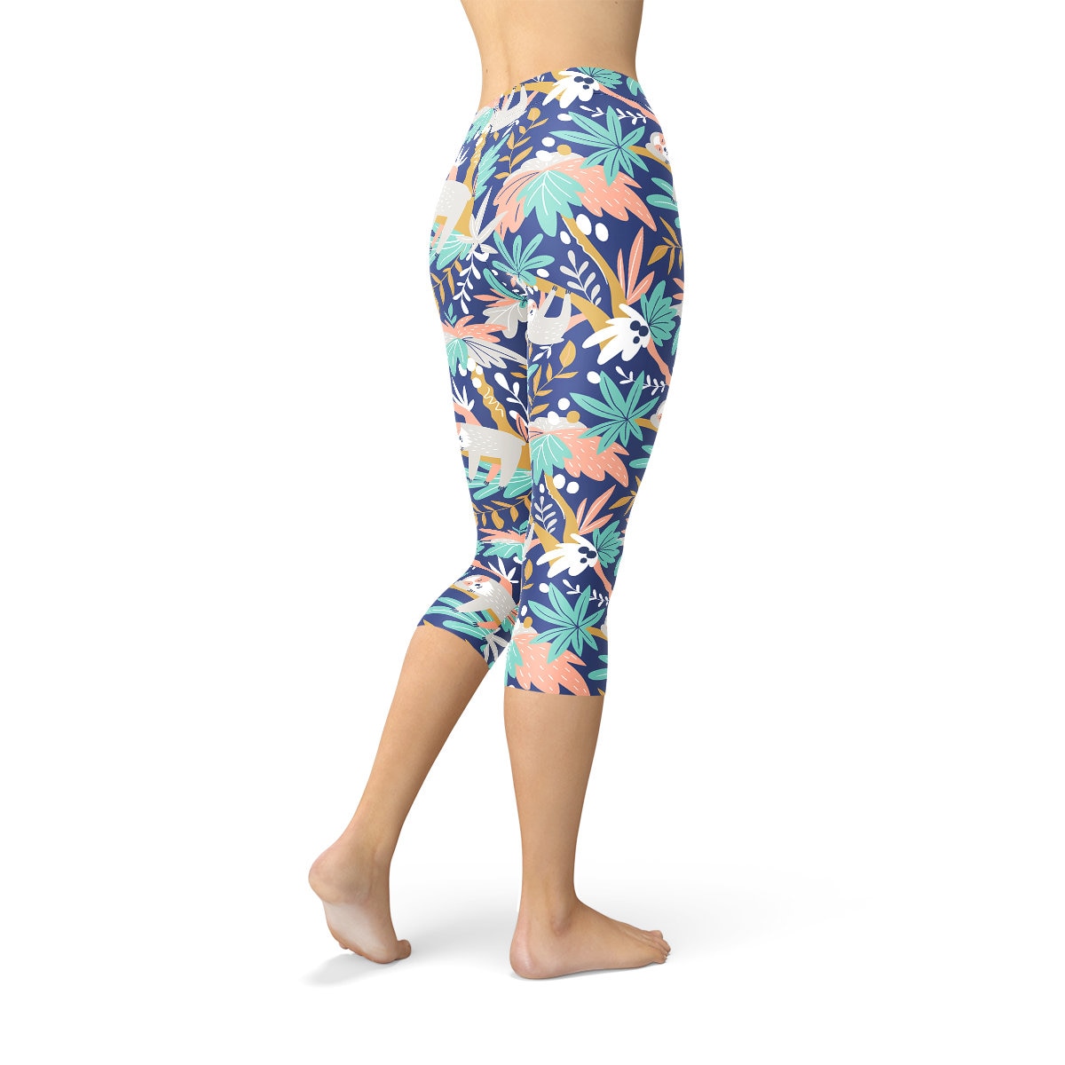 Sloth Capri Leggings Sloth Yoga Pants Sloth Tights Cute - Etsy