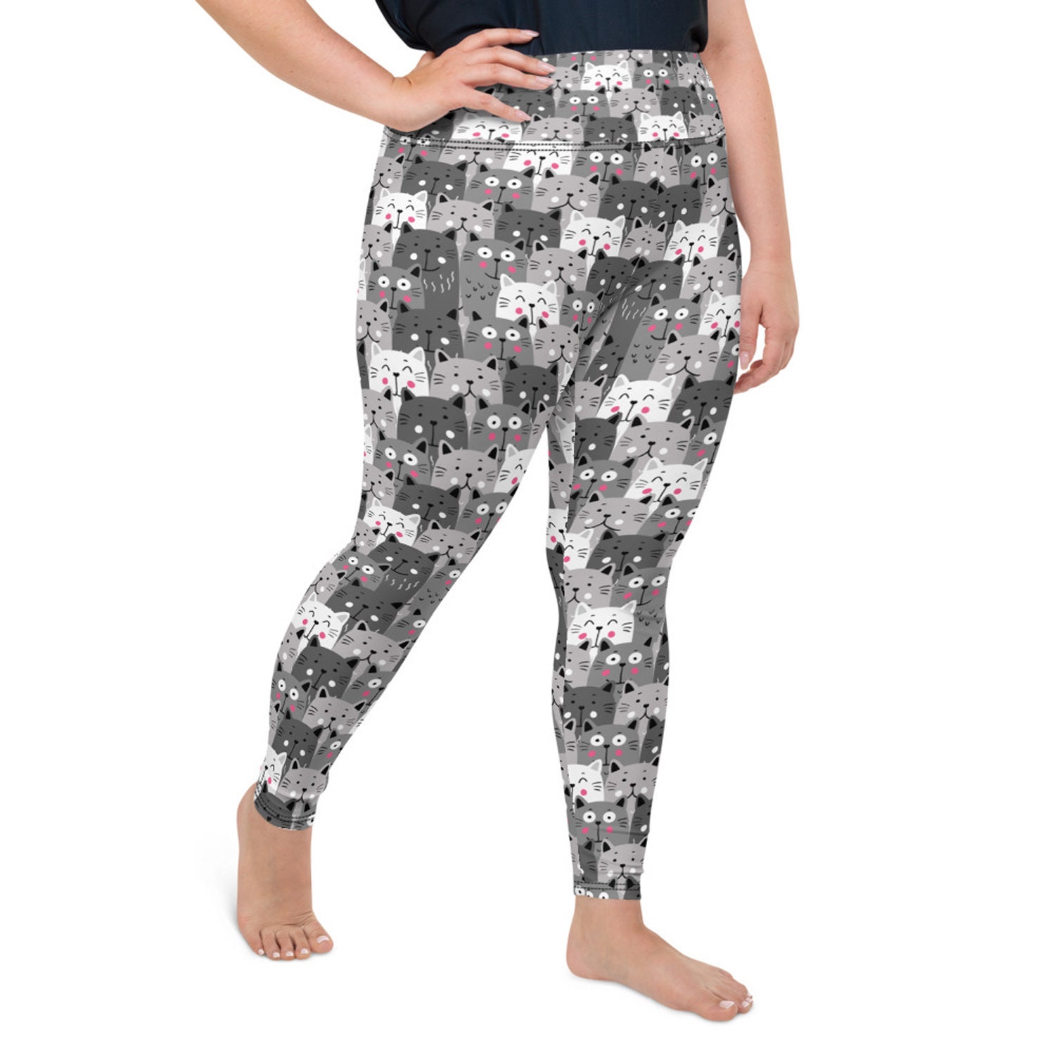 Cat Plus Size Leggings for Women High Waisted Full Length Yoga - Etsy