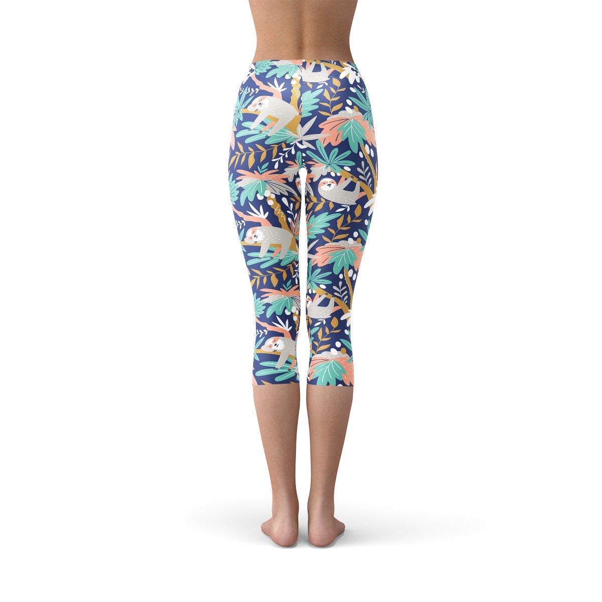 Sloth Capri Leggings Sloth Yoga Pants Sloth Tights Cute - Etsy
