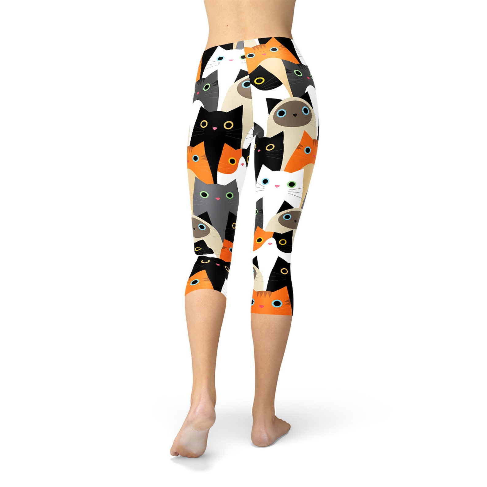 Cat Capri Leggings for Women All Over Print Crazy Cat Lady - Etsy