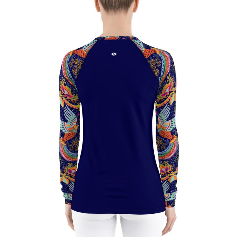 Women's Long Sleeve Rash Guard Paisley Pattern Print - Etsy