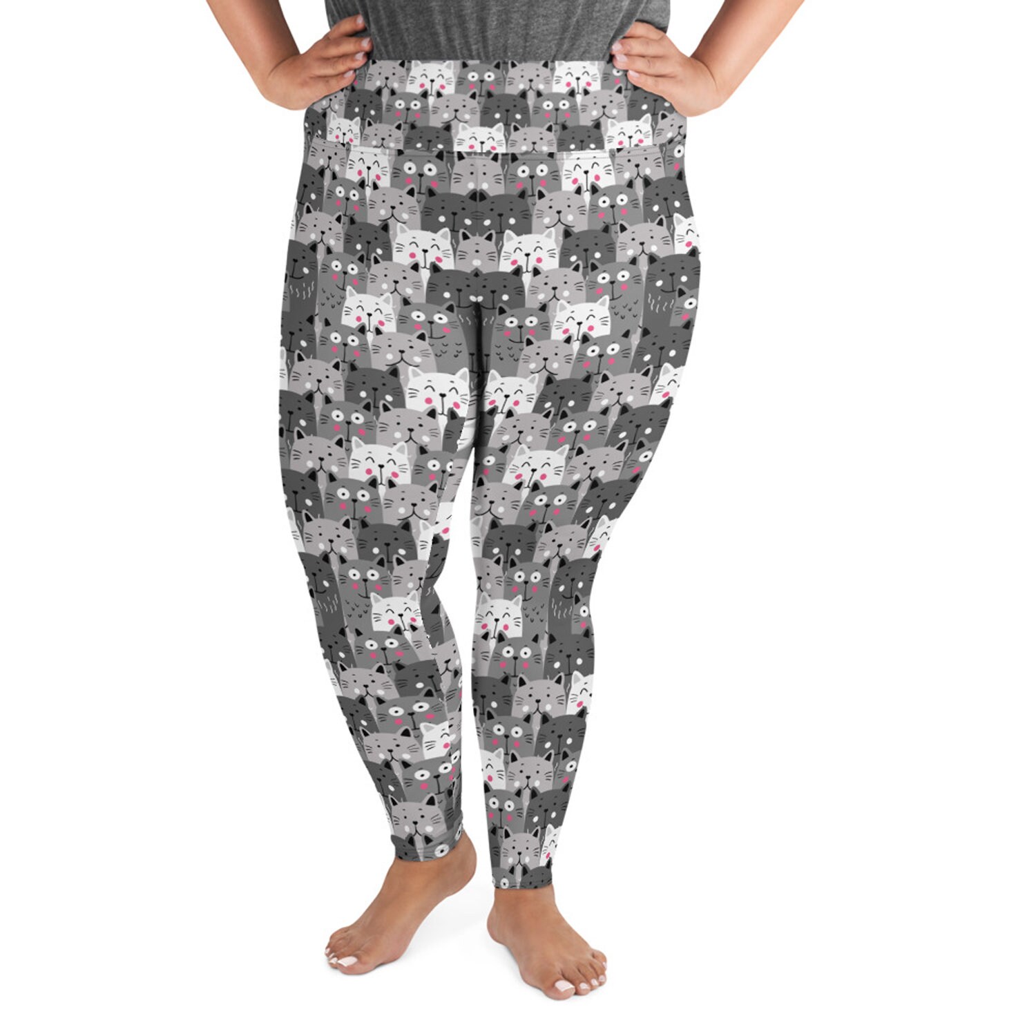 Cat Plus Size Leggings for Women High Waisted Full Length Yoga - Etsy