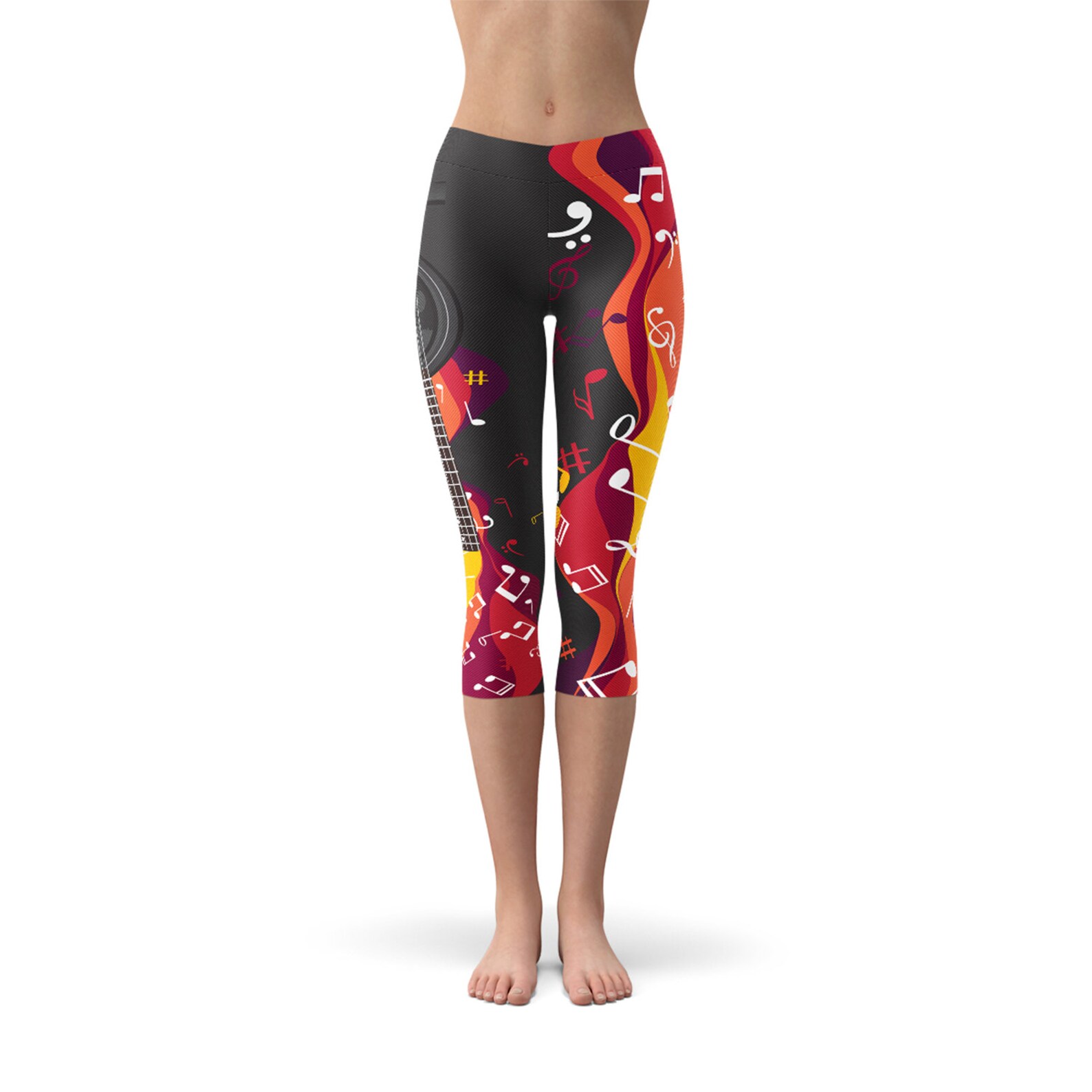 Music Note Capri Leggings for Women Musical Air Guitar - Etsy