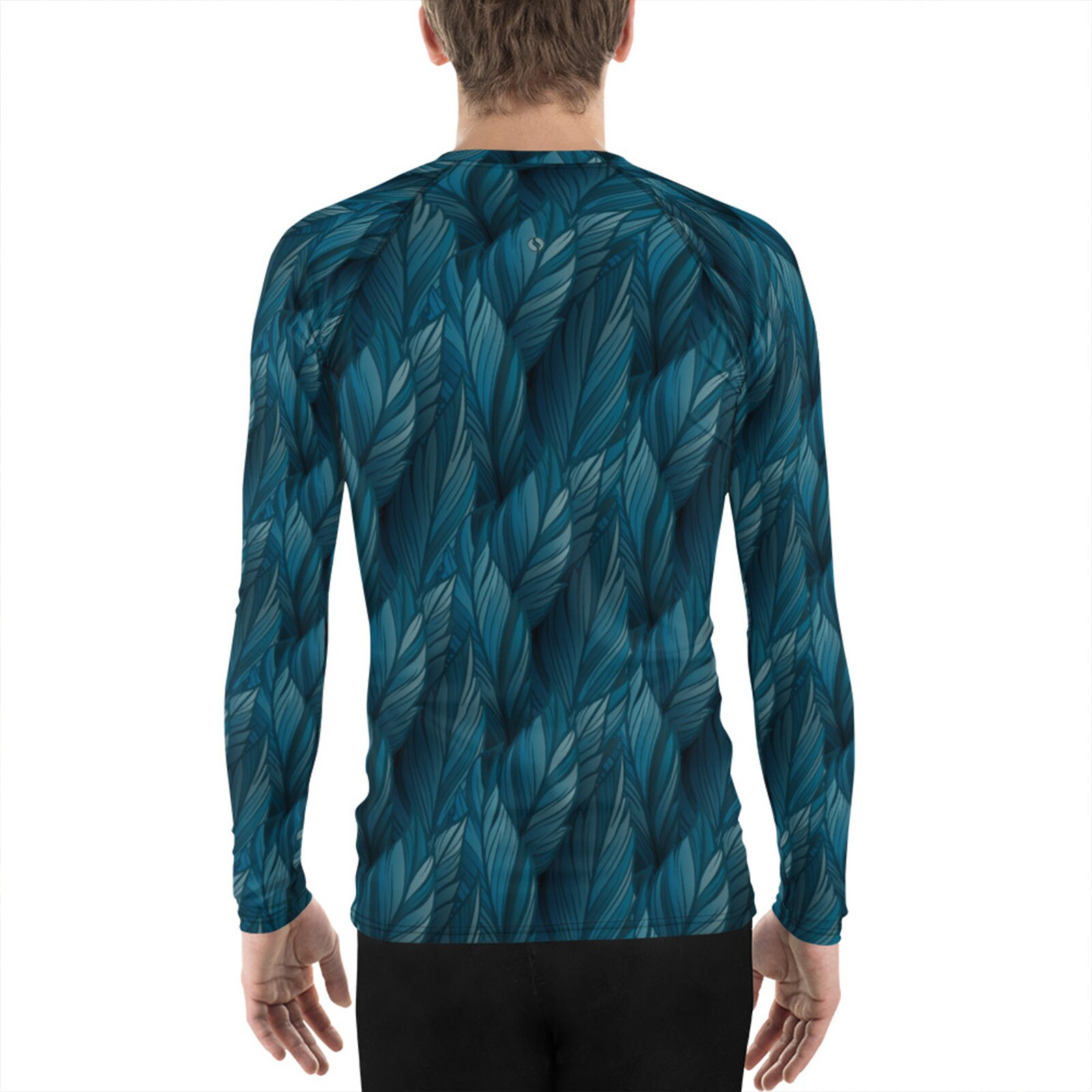 Feather Rash Guard for Men - Mens Long Sleeve Rashie With All Over Blue ...