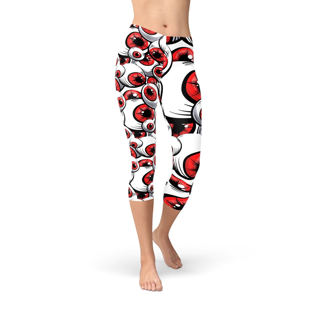 Eyeball Capri Leggings Halloween Capris, Eyeball Pants, Eyeball Yoga ...
