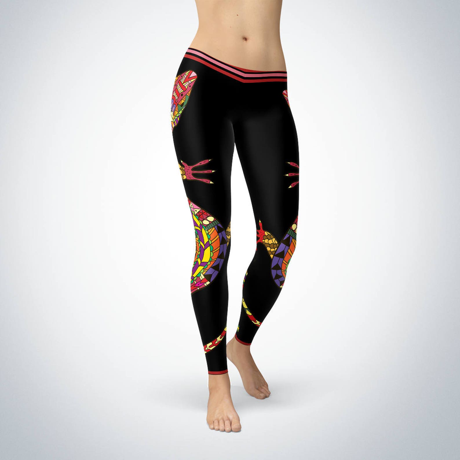 Rainbow Lizard Leggings Lizard Tights Lizard Yoga Pants - Etsy