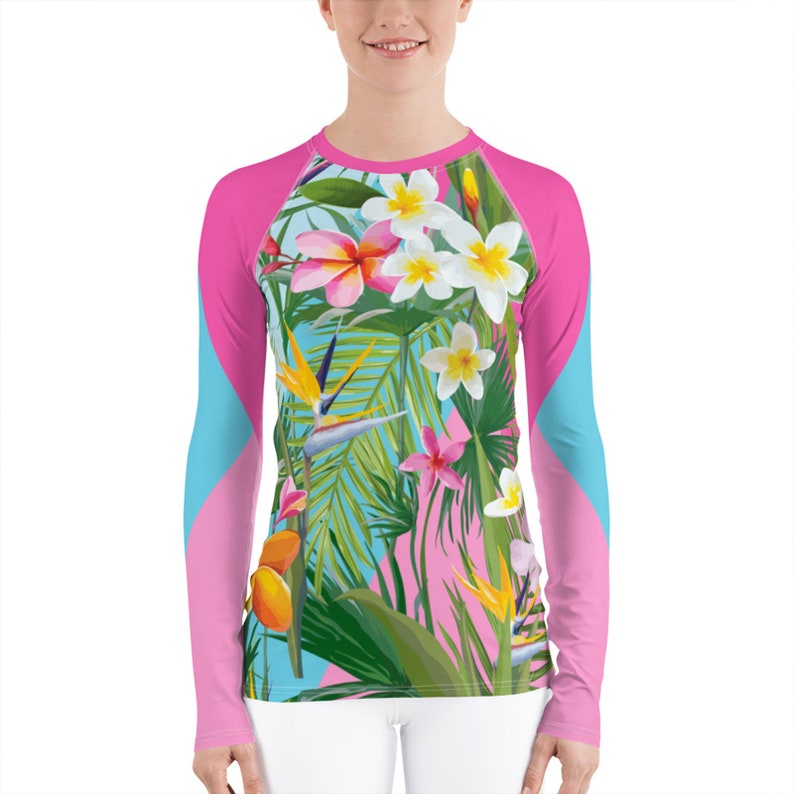 Women's Long Sleeve Rash Guard Bird of Paradise Floral - Etsy