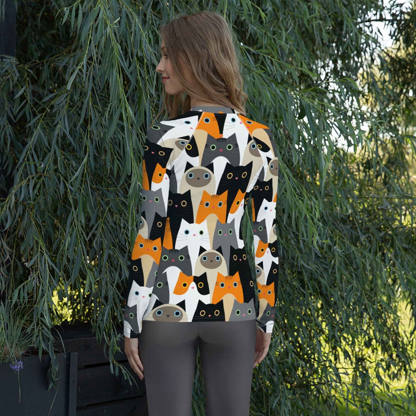 Cat Rash Guard for Women Long Sleeve Swim Shirt With Cats - Etsy