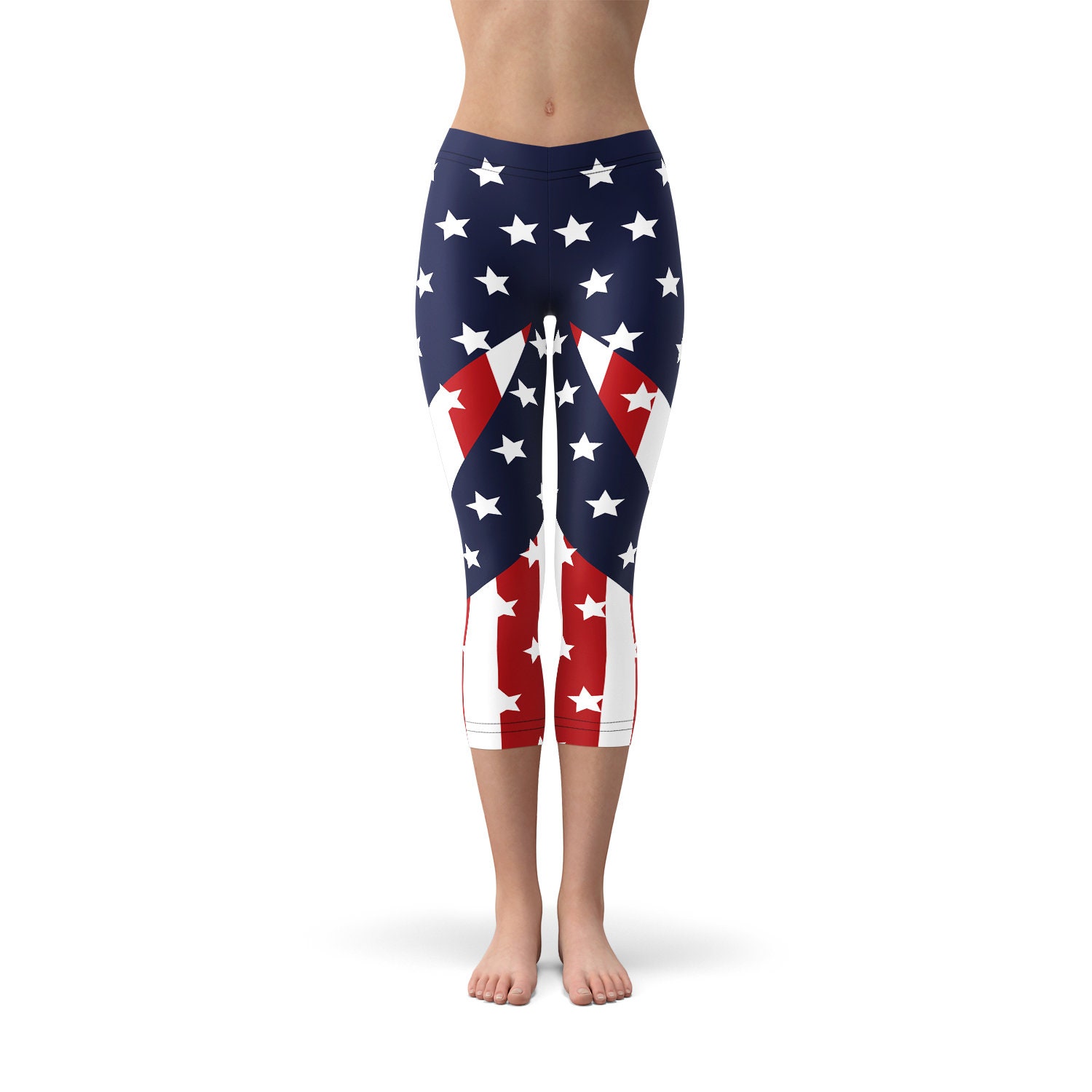 Stars and Stripes Capri Pants Capris for Women With - Etsy