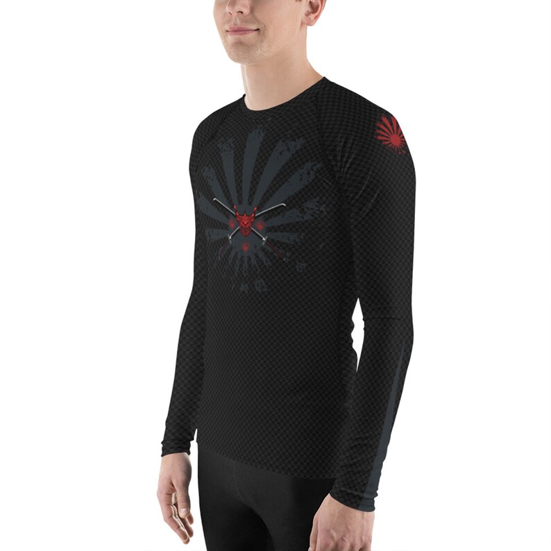 Mens Rash Guard Japanese Samurai Mask With Carbon Fiber Long | Etsy