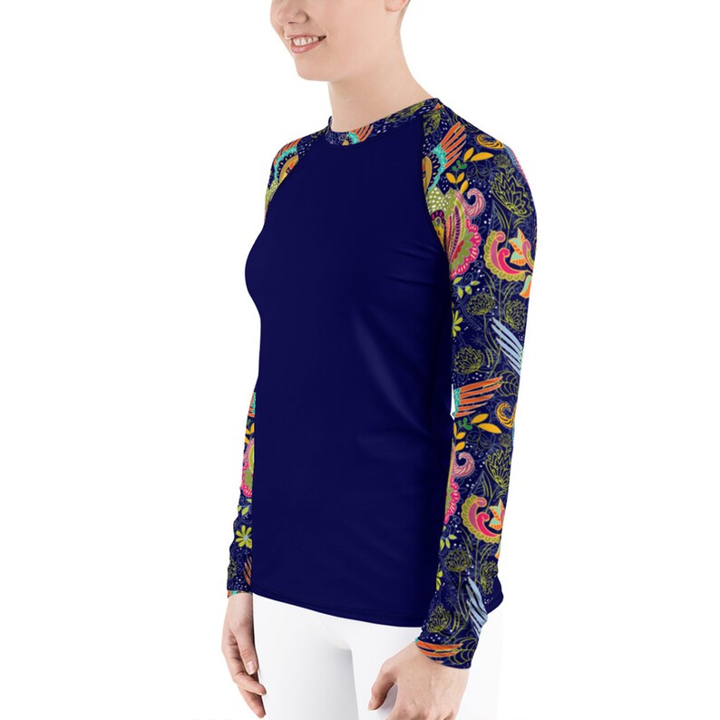 Women's Long Sleeve Rash Guard Paisley Pattern Print - Etsy