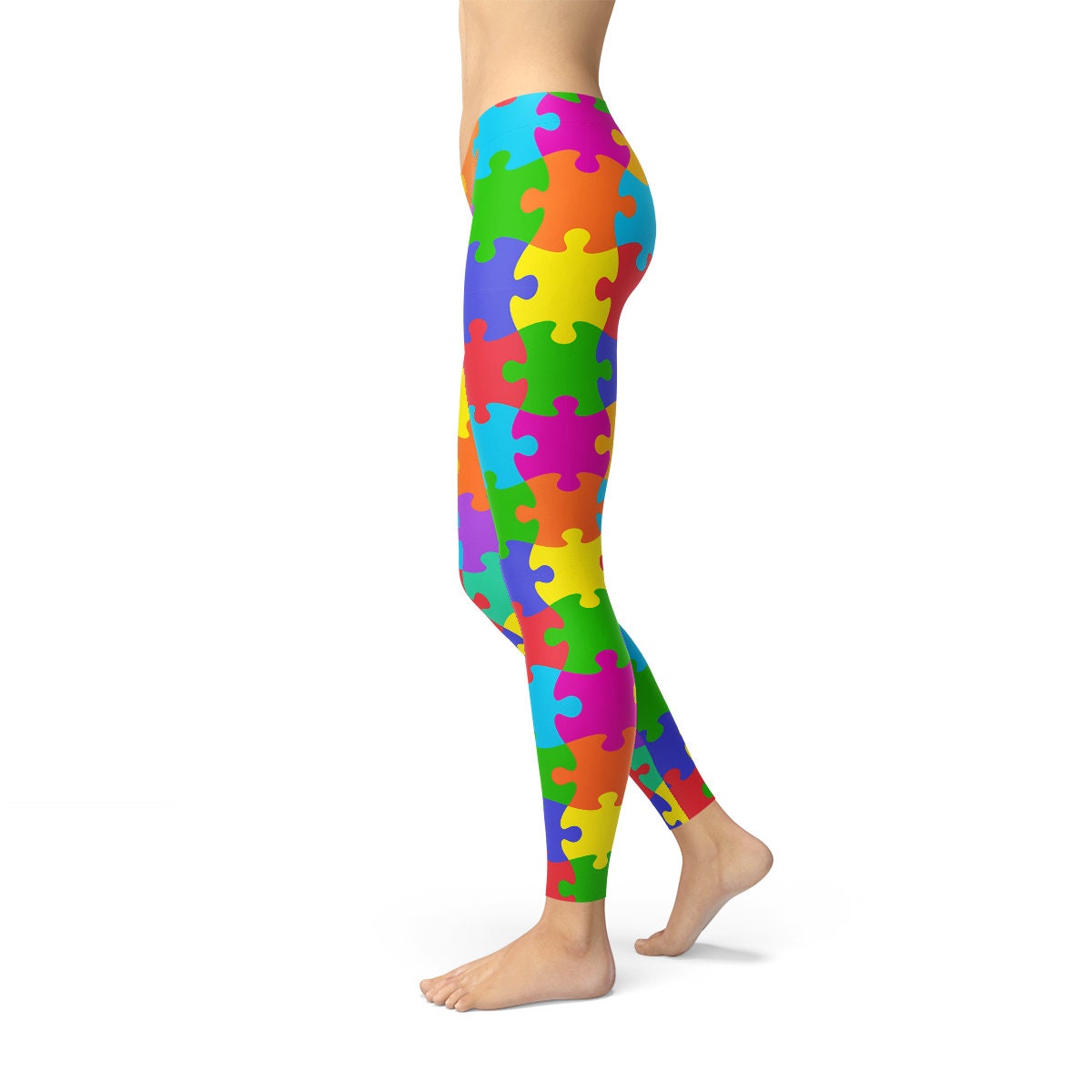 Jigsaw Puzzle Rainbow Leggings for Women All Over Print | Etsy