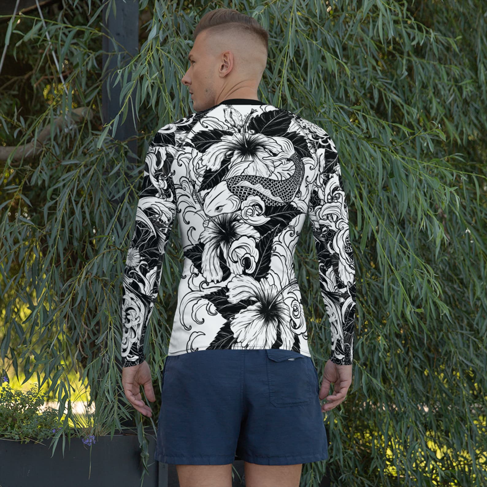 Koi Fish Rash Guard for Men - Long Sleeve MMA / BJJ Rash Guards ...