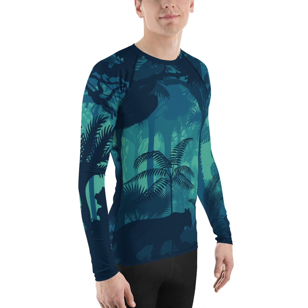 Mens Rash Guard - Jungle Book Inspired With Jaguar / Puma Illustration ...
