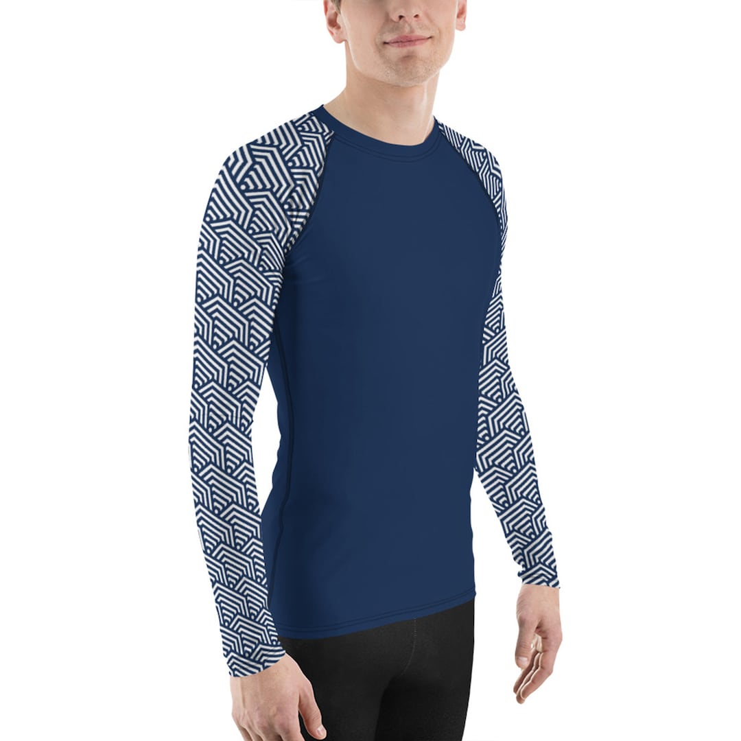 Mens Rash Guard - Long Sleeve Fish / Dragon Scales Rashguard - Sun ...