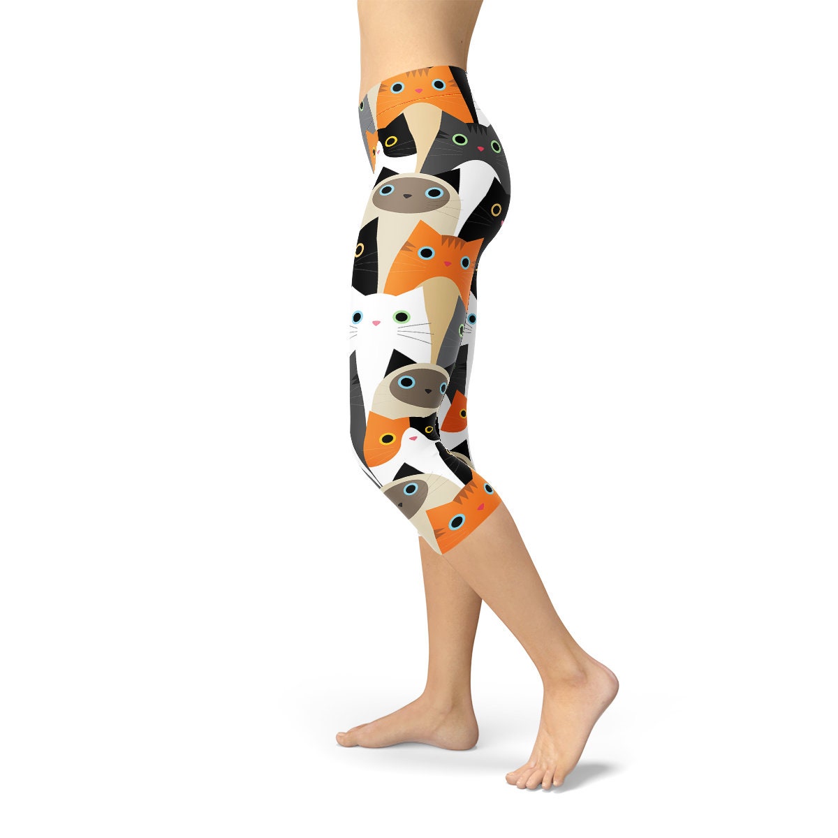 Cat Capri Leggings for Women All Over Print Crazy Cat Lady - Etsy