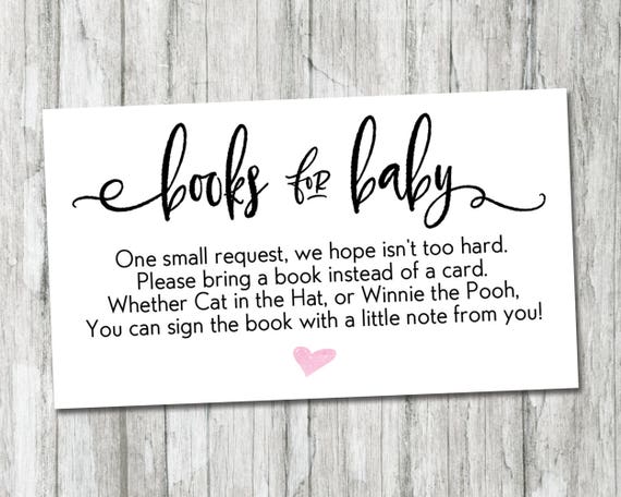 Baby Shower Book Request Card Black and White Printable Books | Etsy