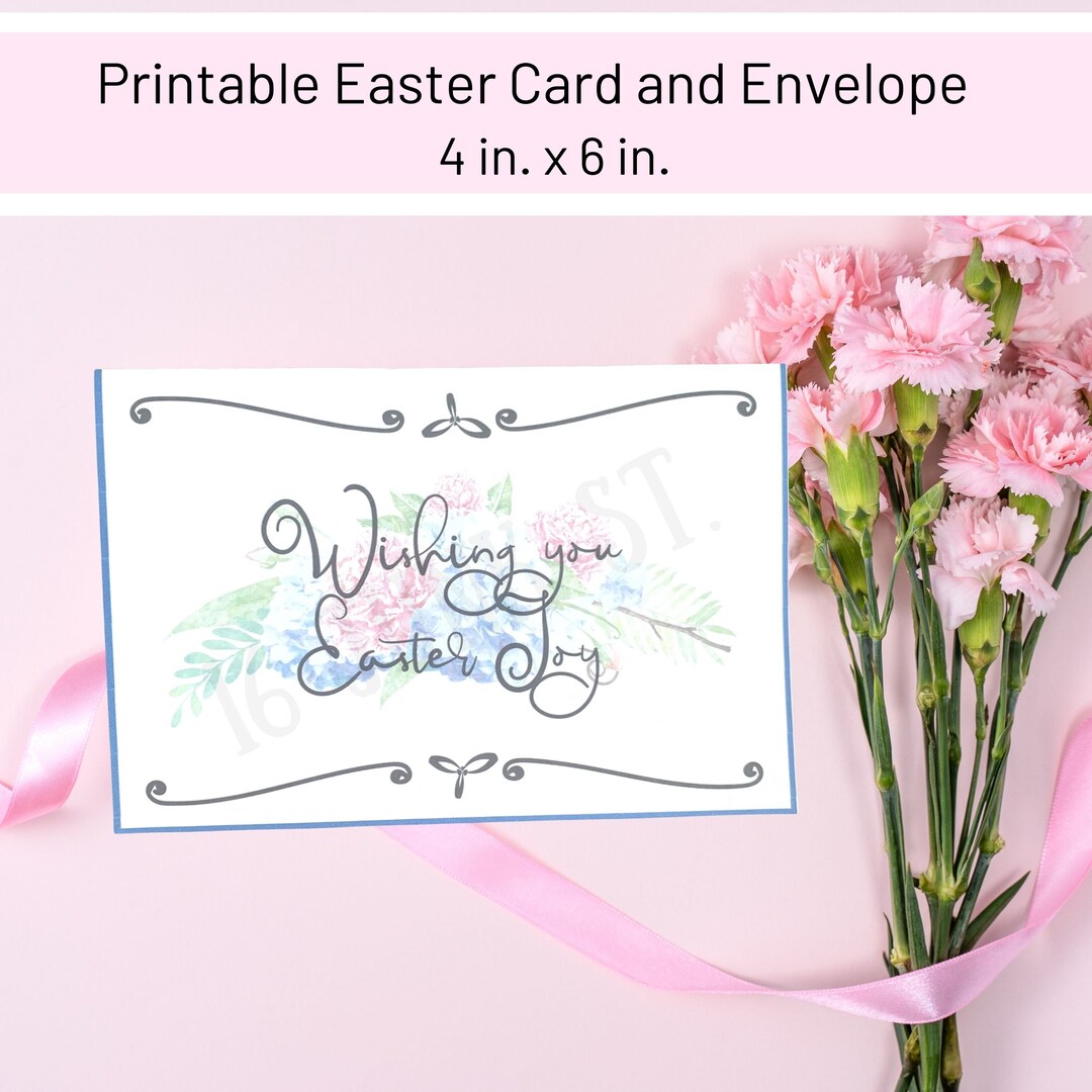 Printable Blank Easter Card / Digital Easter Cards / Easter Card ...