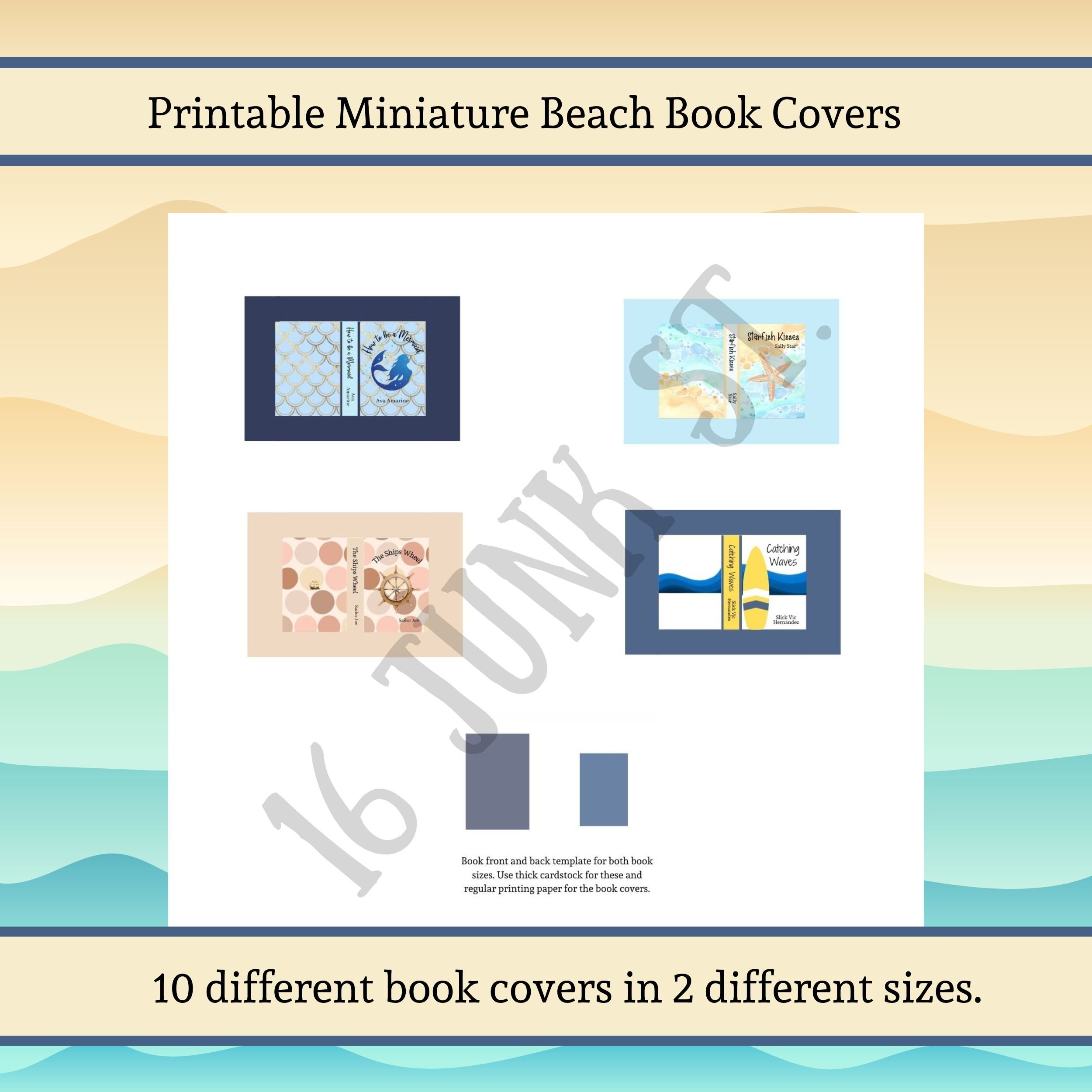 Printable Miniature Beach Book Covers / Dollhouse Accessories ...