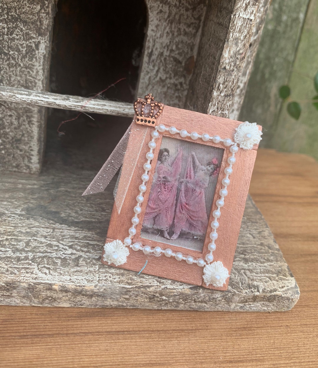 Vintage Wooden Miniature Picture Frame, Dollhouse Decor (1.75x2.5 In ...