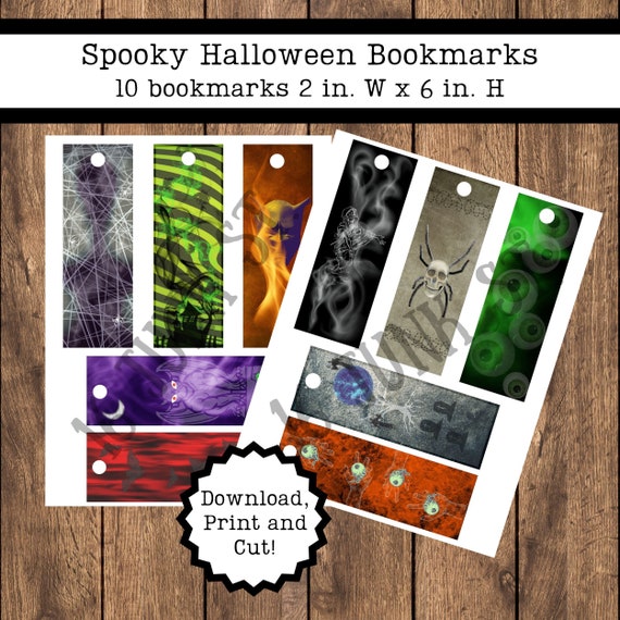 Spooky Halloween Printable Bookmarks / Scary Bookmarks / - Etsy UK