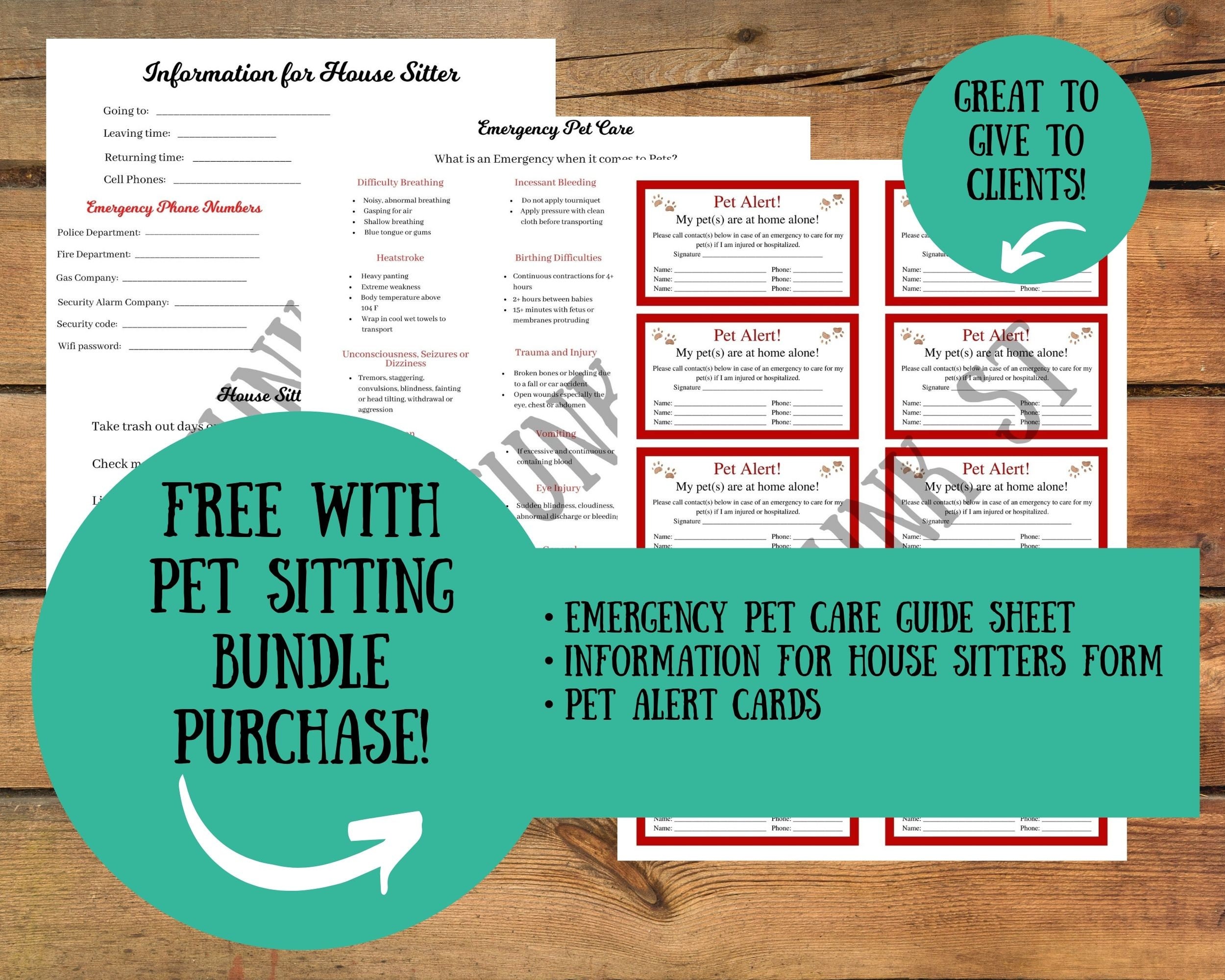 Printable Pet Sitting Business Form Bundle / Digital Download Pet ...
