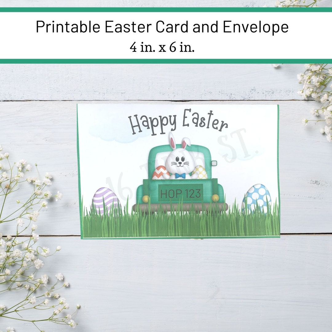 Printable Blank Easter Card / Digital Easter Cards / Easter Card ...