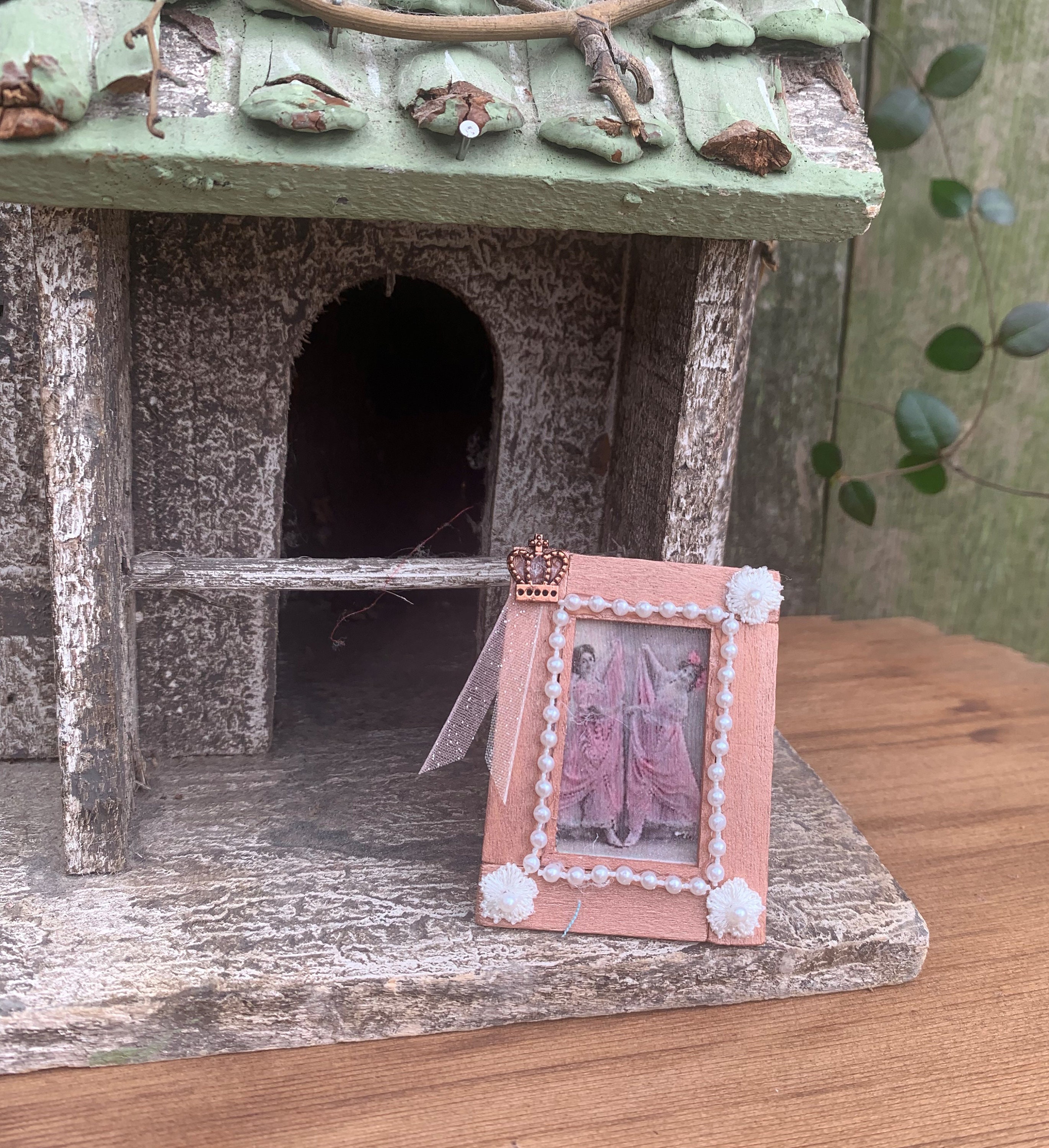 Vintage Wooden Miniature Picture Frame, Dollhouse Decor (1.75x2.5 In ...
