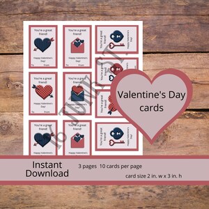 Printable Valentine's Day Cards / Digital Download / Lock | Etsy