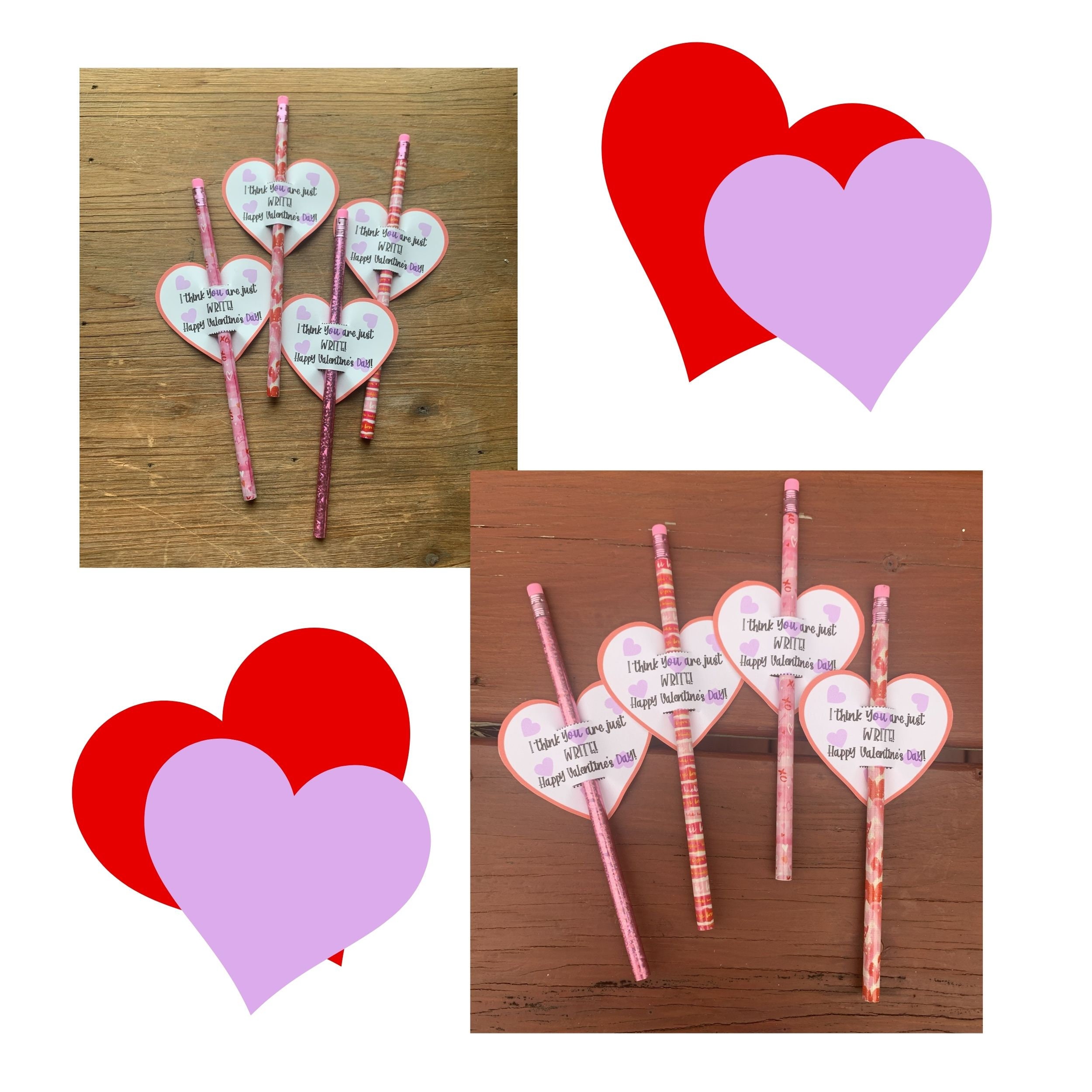 Printable Valentine's Day Cards / Pencil Holder Valentines Card / Kids ...