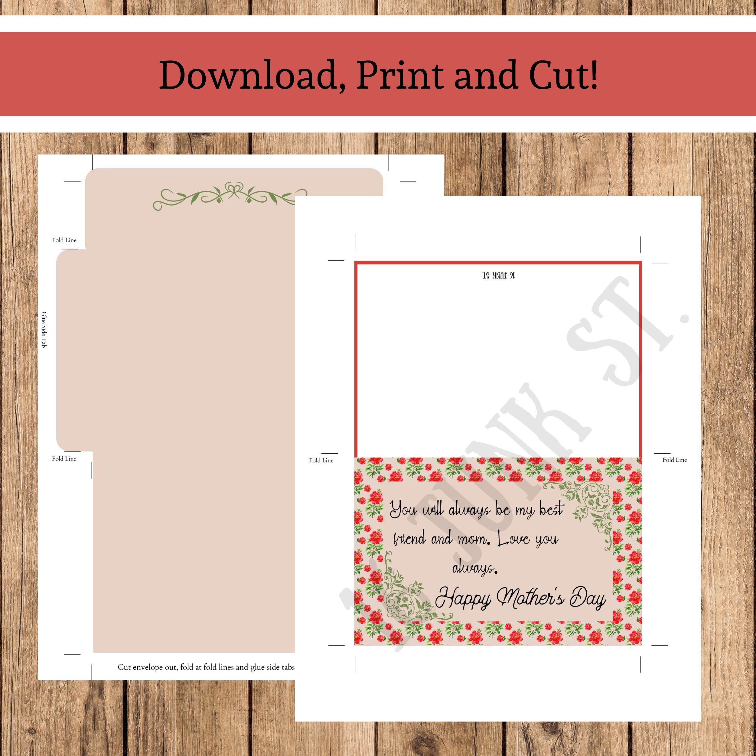 Printable Blank Mother's Day Card / Greeting Cards / Printable Cards ...