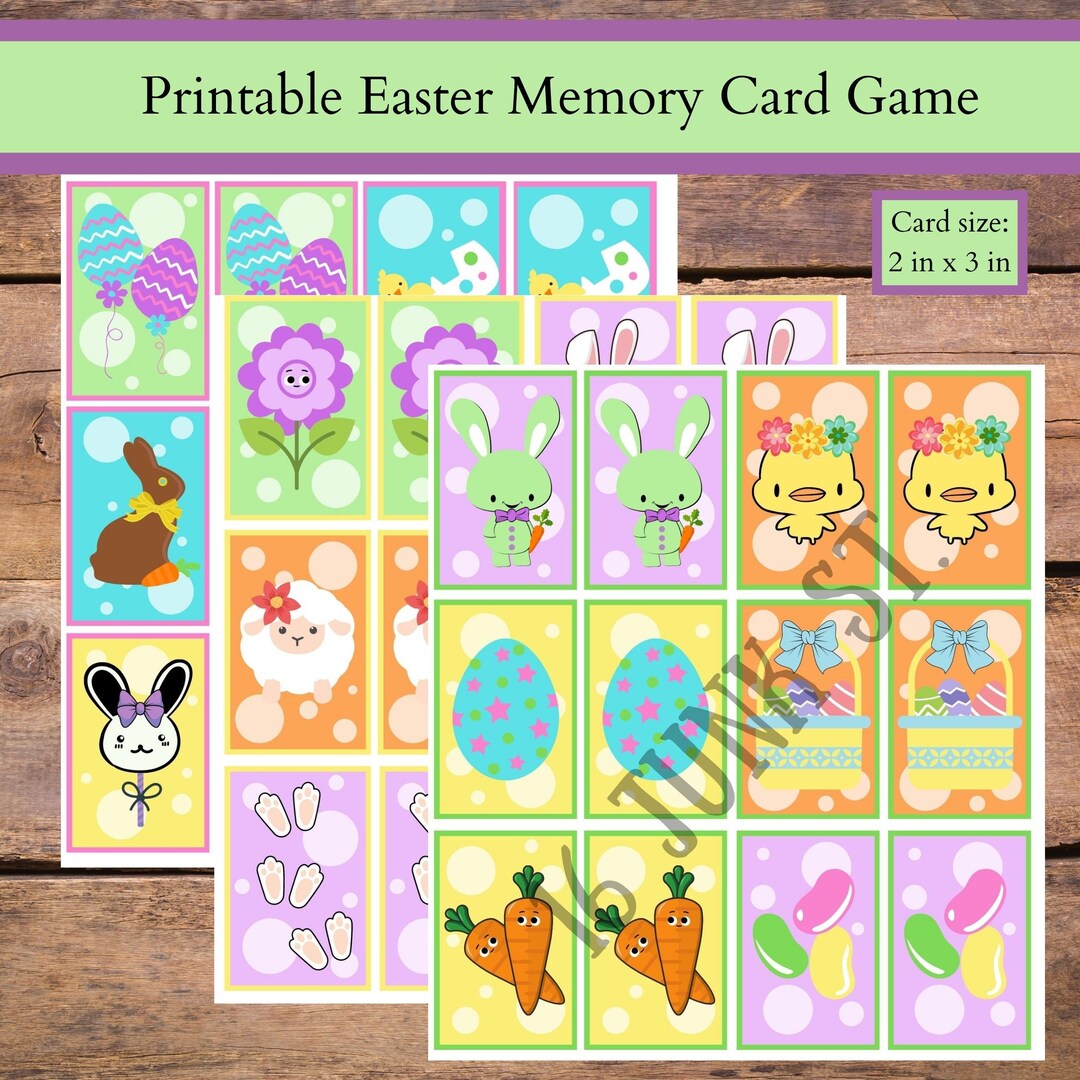 Printable Easter Memory Card Game / Easter Printable / Card Game ...