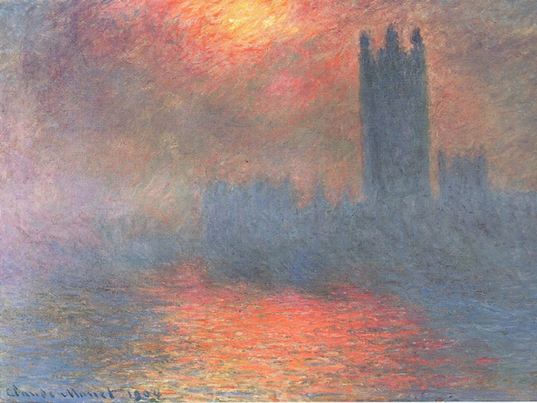 Claude Monet: “houses of Parliament, Sun Breaking Through the Fog ...