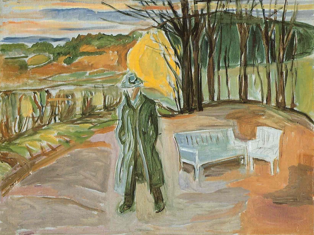 Edvard Munch: “self-portrait by the Garden Pavilion”, Extremely Rare ...