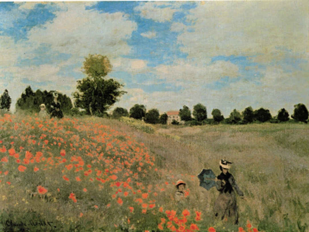 Claude Monet: “wild Poppies", Very Rare Vintage Bookplate Print ...