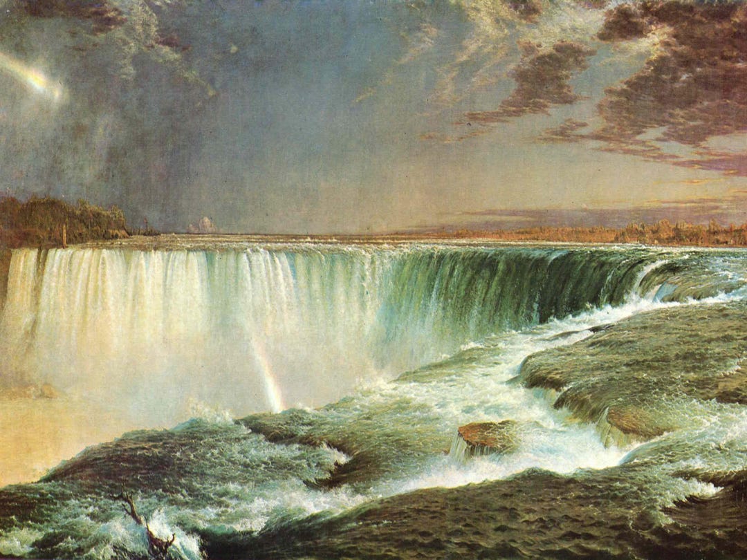 Frederick Edwin Church: “niagara Falls", Extremely Rare Vintage ...