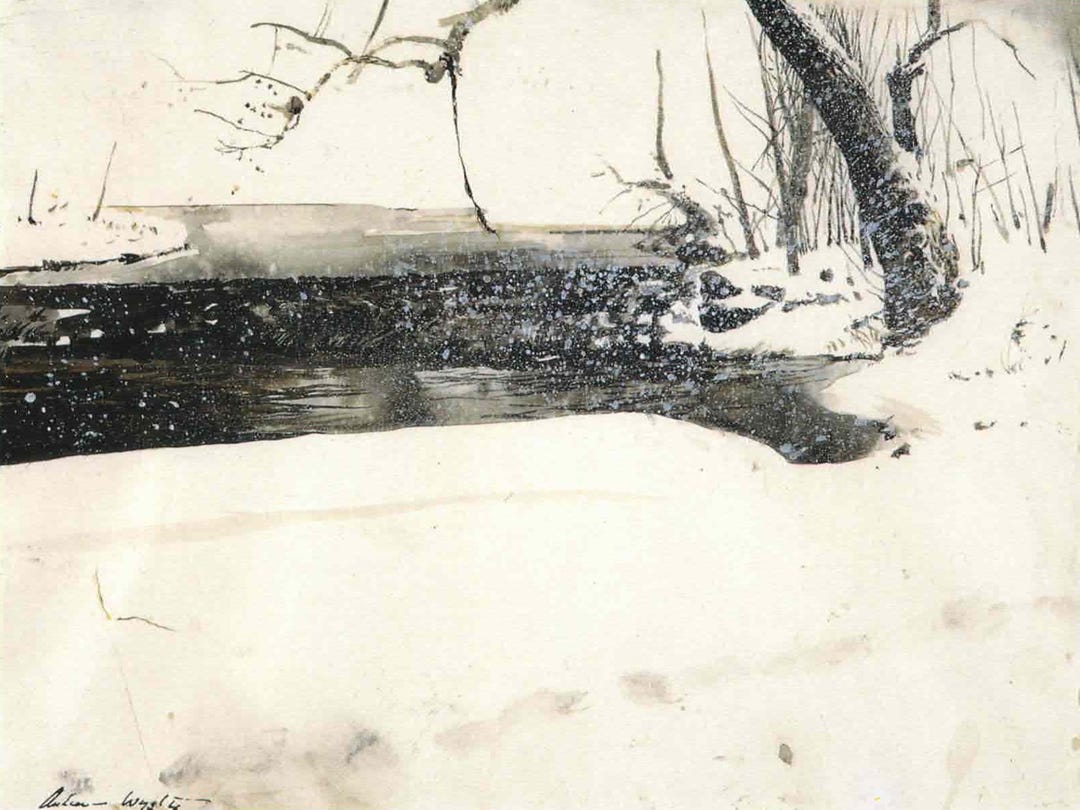 Andrew Wyeth: "the Dam", Extremely Rare Vintage Bookplate Print ...