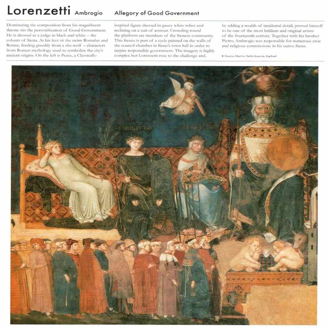 Ambrogio Lorenzetti: “allegory of Good Government", Extremely Rare ...